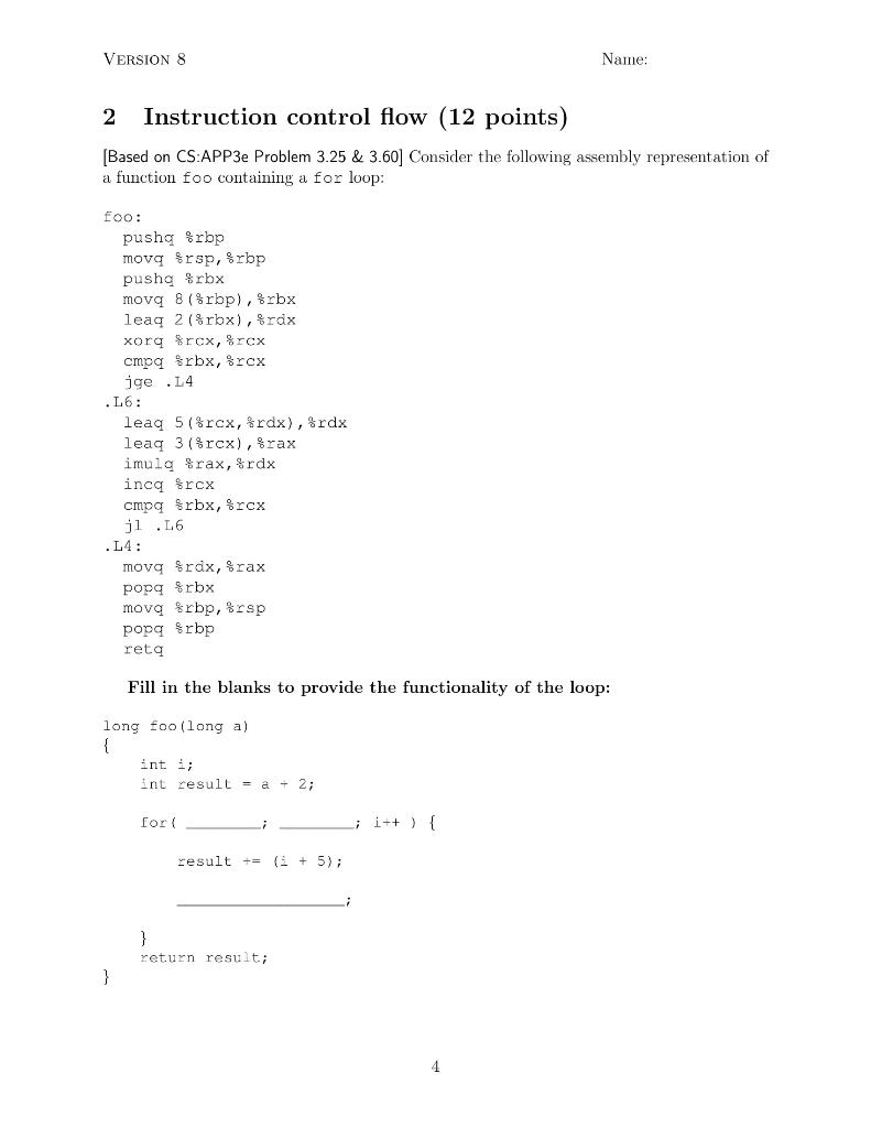 1 Data \& address (12 points) [Based on CS:APP3e | Chegg.com