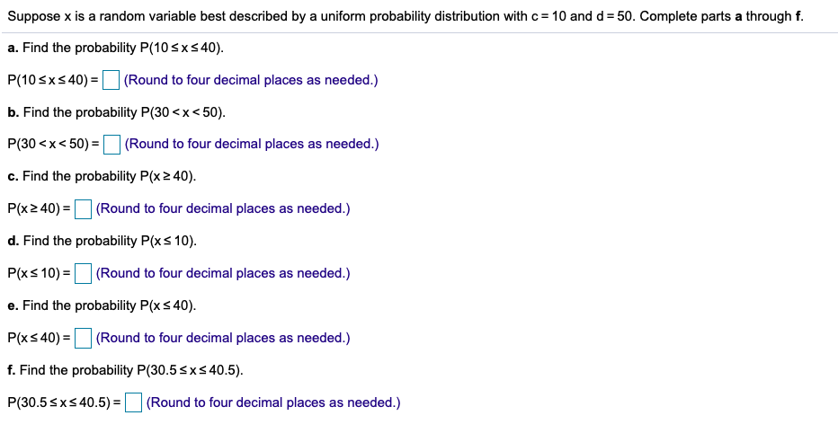 Solved Suppose X Is A Random Variable Best Described By A 