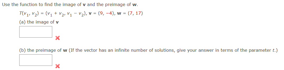 Solved Use the function to ﻿find the image of v ﻿and the | Chegg.com