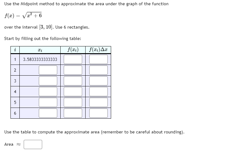 Solved Use the midpoint method to approximate the area under | Chegg.com