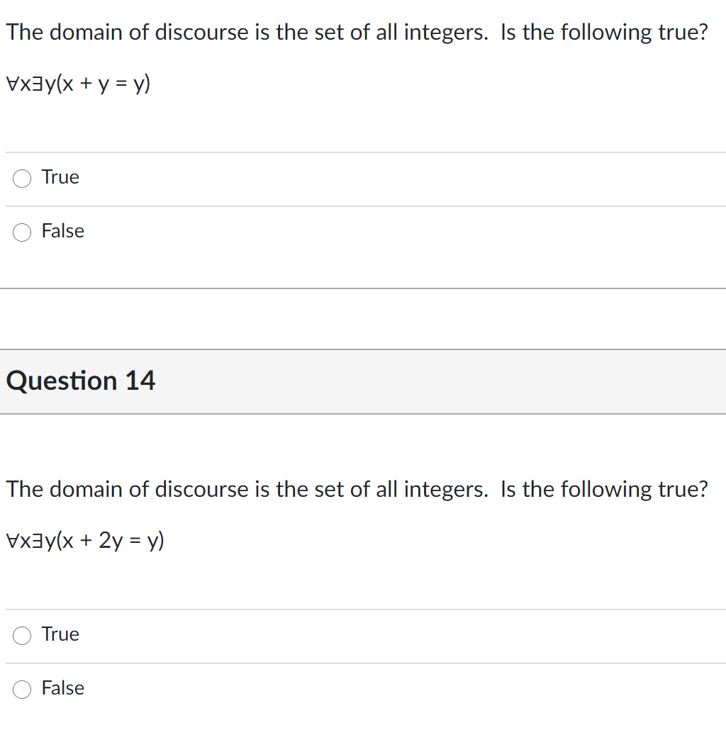 Solved The domain of discourse is the set of all integers. | Chegg.com