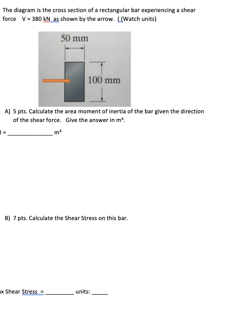 Solved The diagram is the cross section of a rectangular bar | Chegg.com