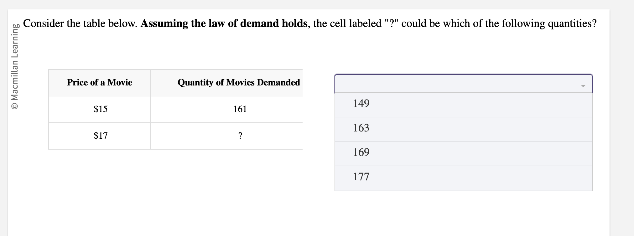 Solved an Consider the table below. Assuming the law of | Chegg.com