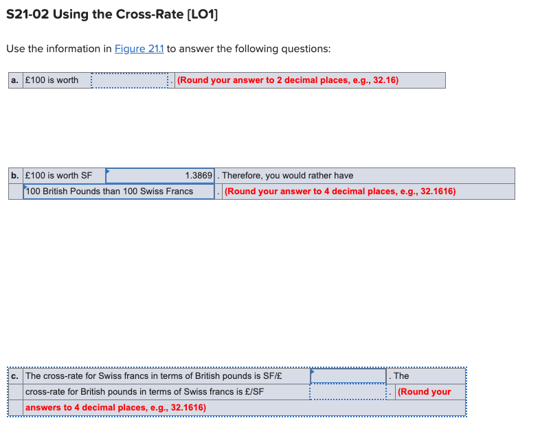 Solved S21-02 Using the Cross-Rate (LO1] Use the information | Chegg.com