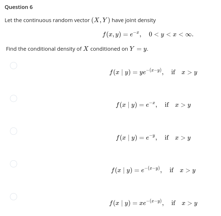 Solved Question 6 Let the continuous random vector (X, Y) | Chegg.com