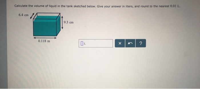 Solved Calculate the volume of liquid in the tank sketched | Chegg.com
