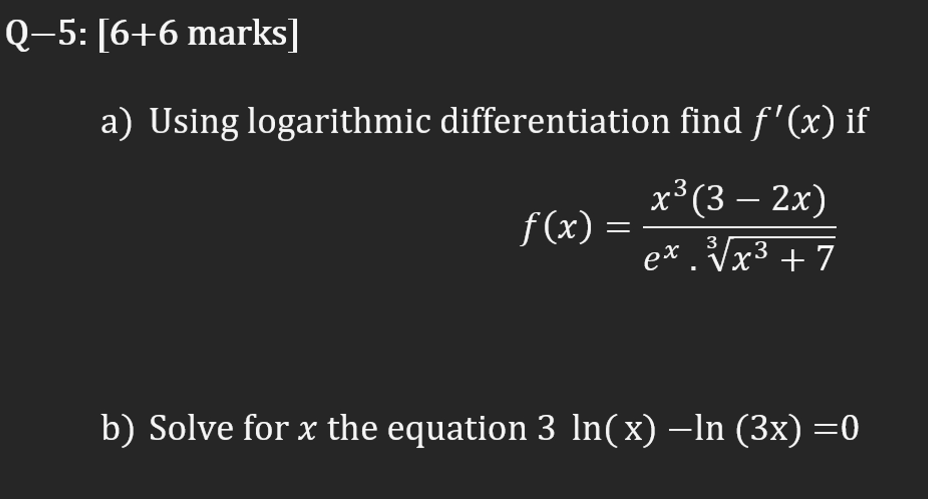 Solved i need full answer please Q¬−5: [6+6 ﻿marks]a) ﻿Using | Chegg.com
