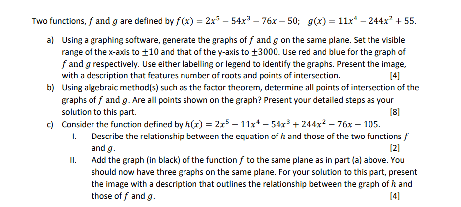 Solved Two functions, f and g are defined by | Chegg.com