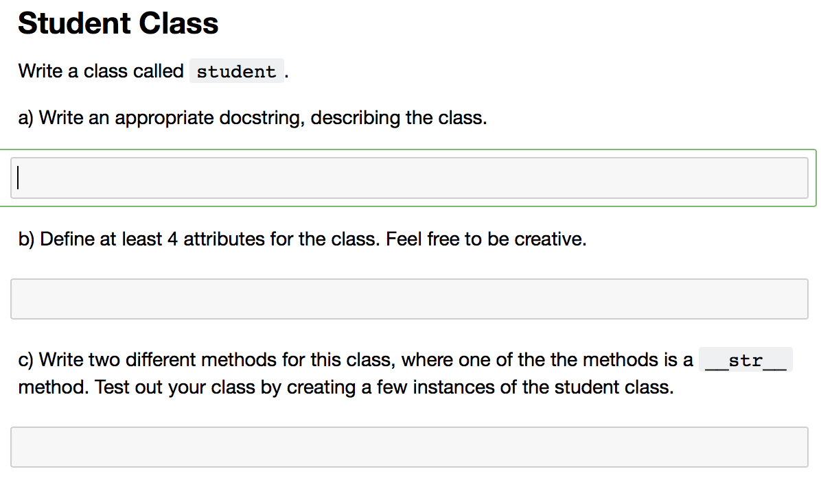 Solved Student Class Write a class called student a) Write | Chegg.com
