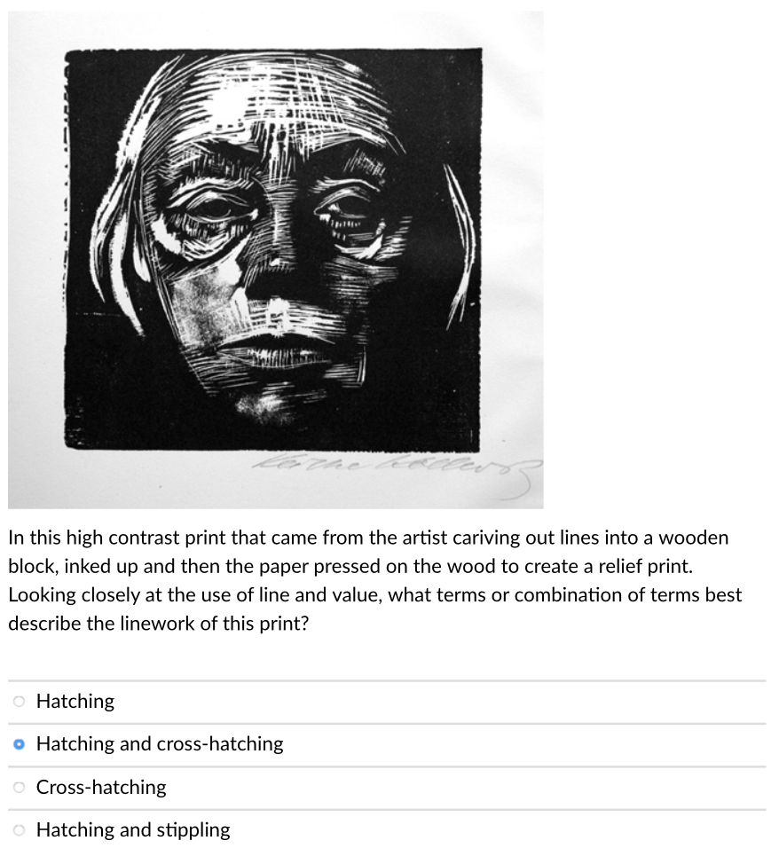 Solved In this high contrast print that came from the artist | Chegg.com