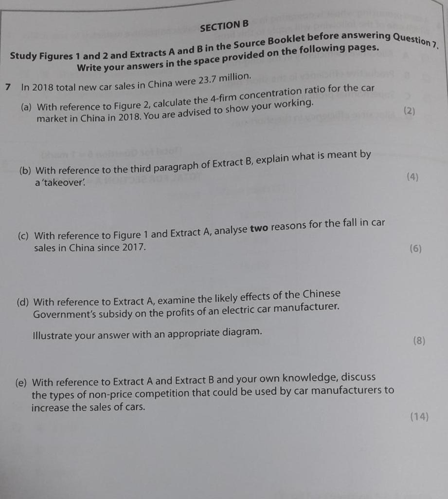 Solved SECTION B Study Figures 1 and 2 and Extracts A and B | Chegg.com