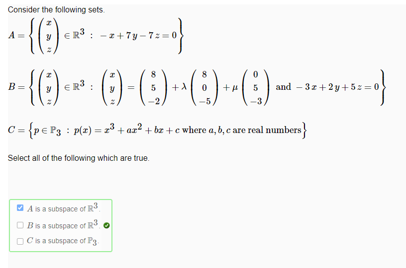 Solved Consider the following sets. | Chegg.com