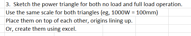 Solved = 3. Sketch the power triangle for both no load and | Chegg.com