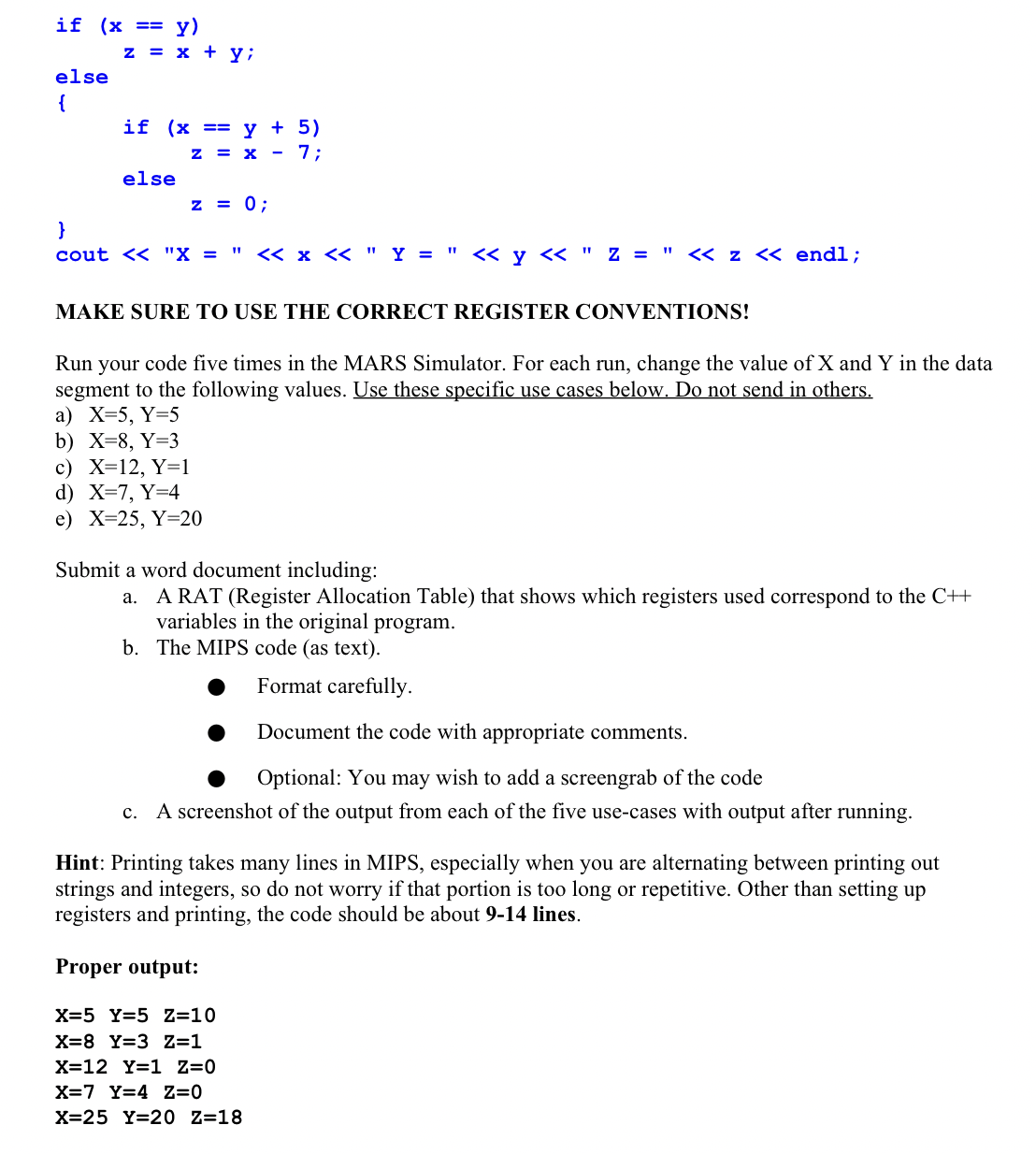 Solved MAKE SURE TO USE THE CORRECT REGISTER CONVENTIONS! | Chegg.com