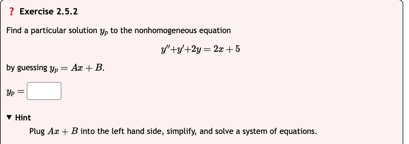 Solved Find a particular solution yp to the nonhomogeneous | Chegg.com