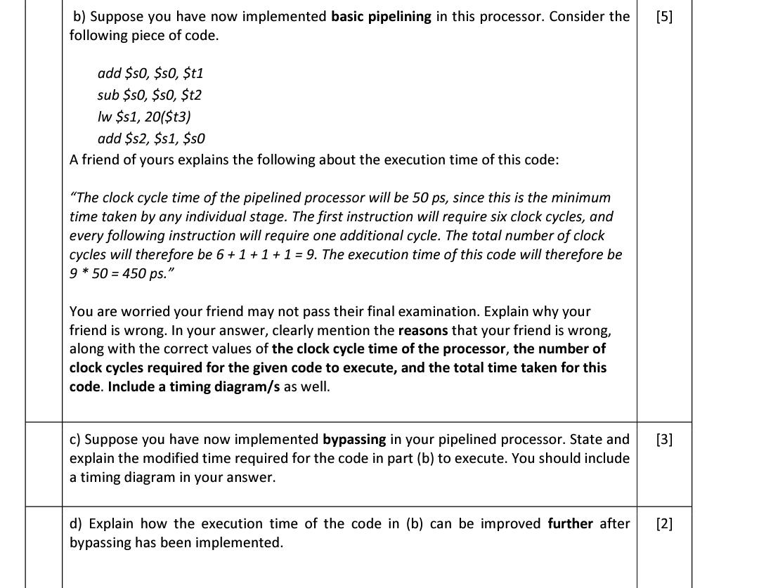 Solved [5] b) Suppose you have now implemented basic | Chegg.com