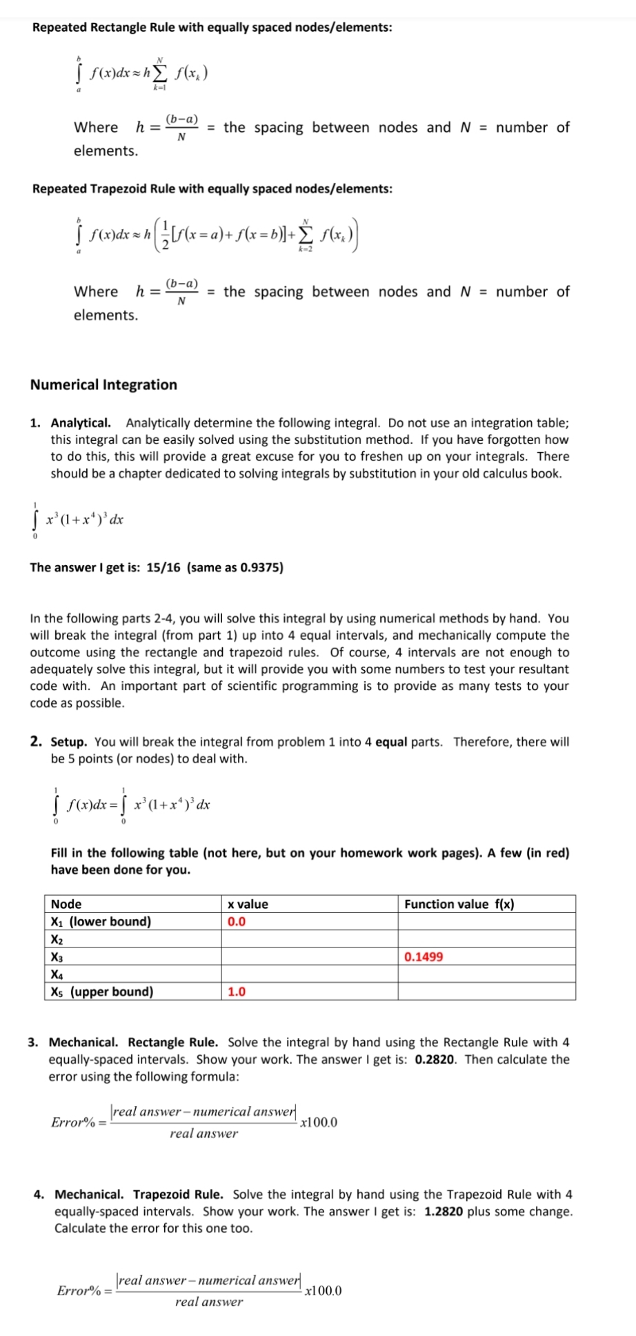 Solved Numerical Methods: Rectangle Rule and Trapezoid Rule. | Chegg.com
