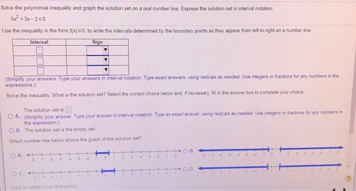 Solved Solve the polynomial inequality and graph the | Chegg.com