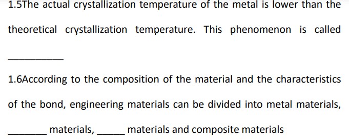 Solved 1.5The actual crystallization temperature of the | Chegg.com