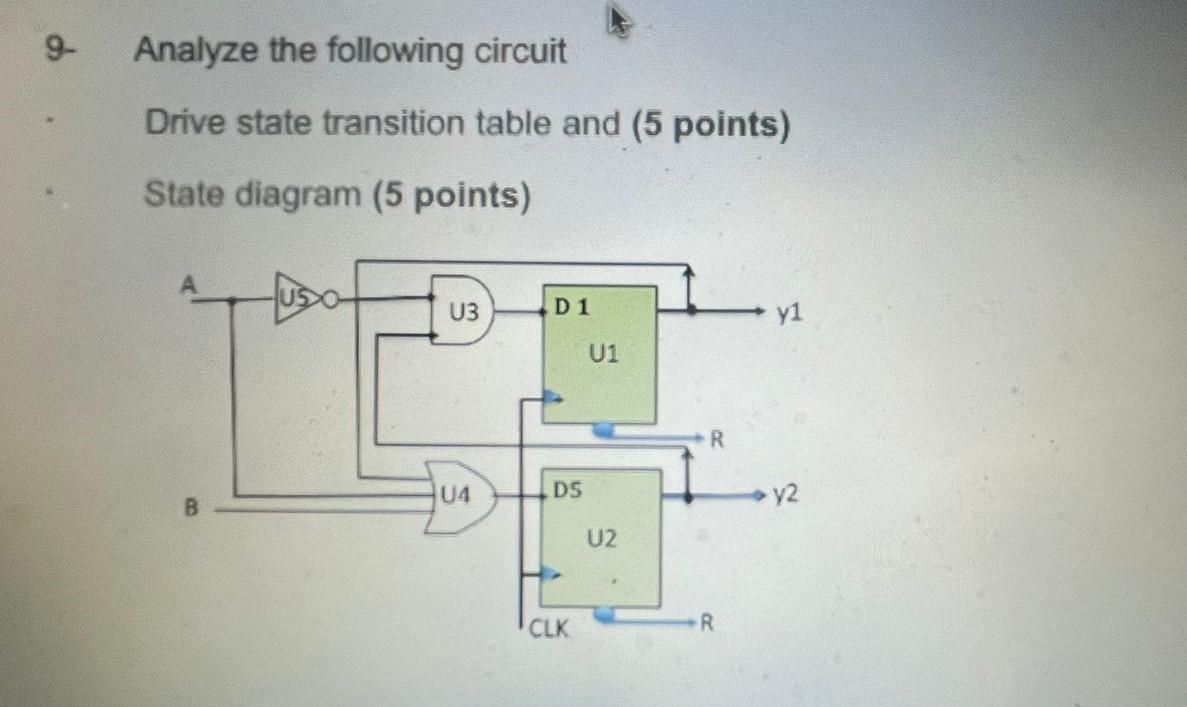 Solved 9- Analyze the following circuit Drive state | Chegg.com