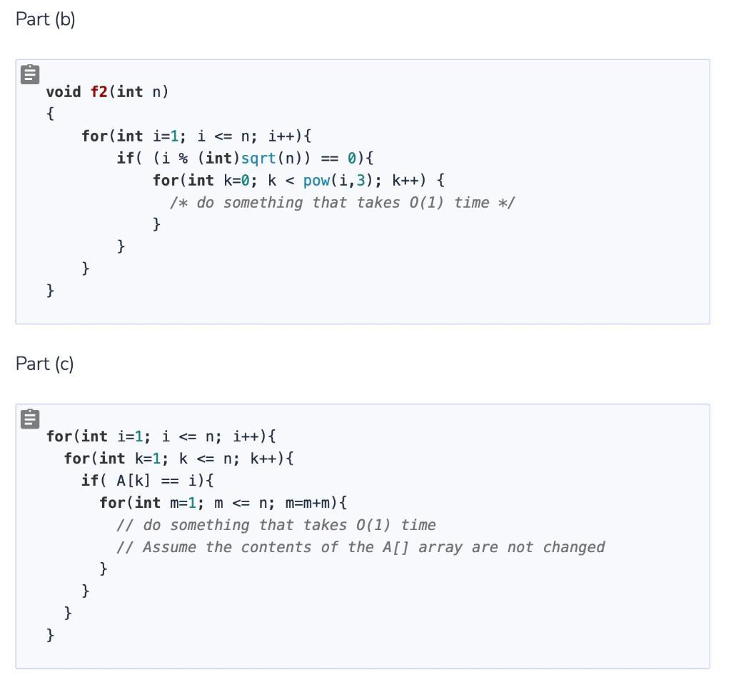 Solved Find Runtime Of These Functions With Big Theta