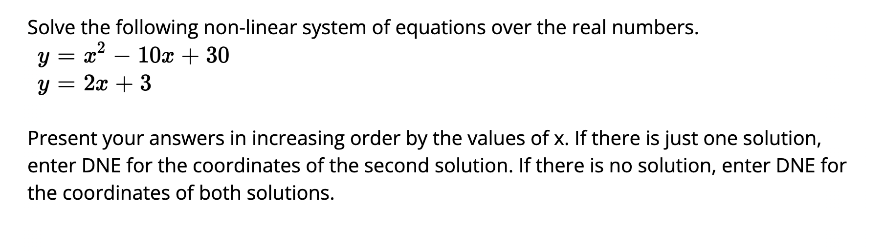 Solved Solve the following non-linear system of equations | Chegg.com