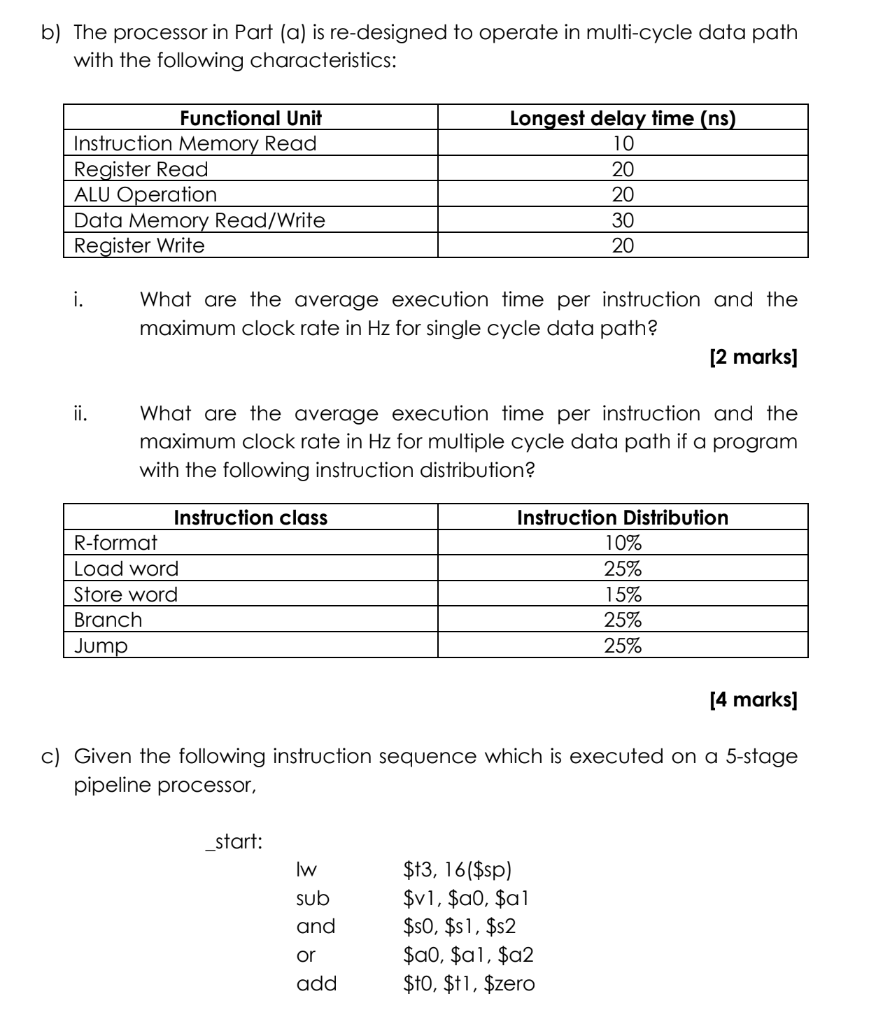 Solved Given the single-cycle processor as shown in the | Chegg.com