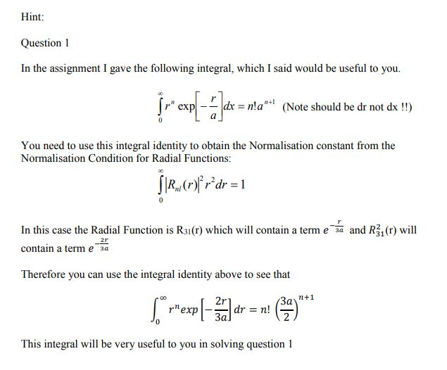 Solved Question 1 The Radial Equation for an electron in | Chegg.com