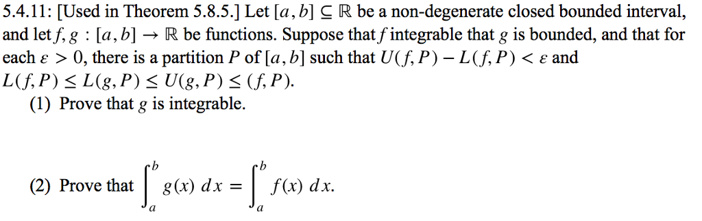 Solved 5.4.11: [Used in Theorem 5.8.5.] Let [a, b] C R be a | Chegg.com