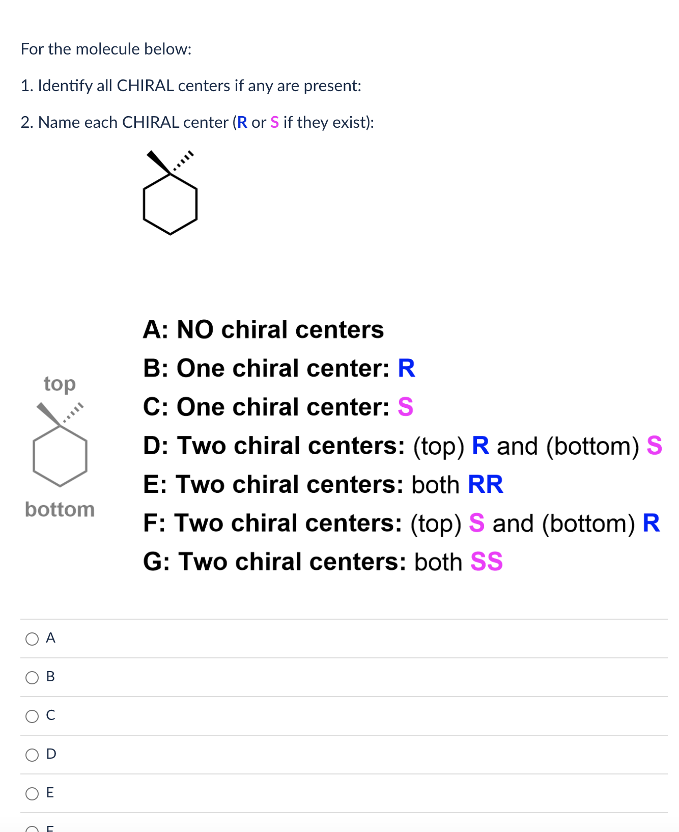 Solved For the molecule below:Identify all CHIRAL centers if | Chegg.com