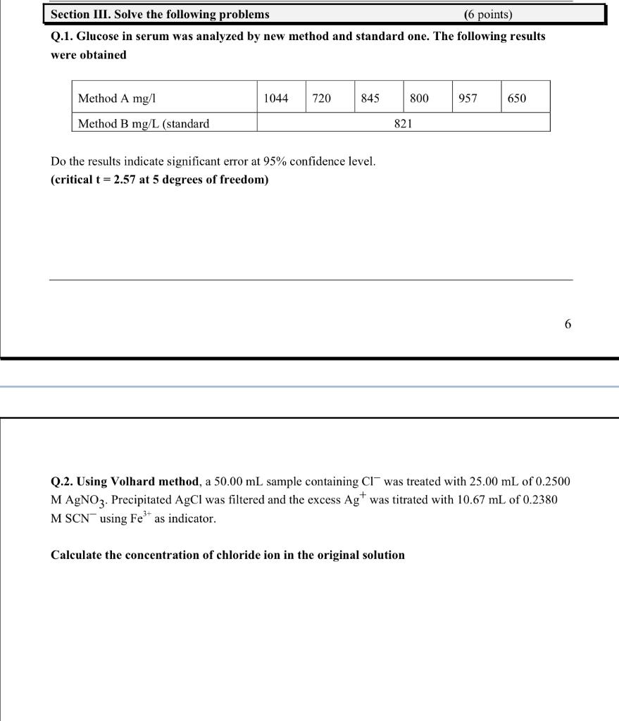 Solved Q.1. Glucose in serum was analyzed by new method and | Chegg.com