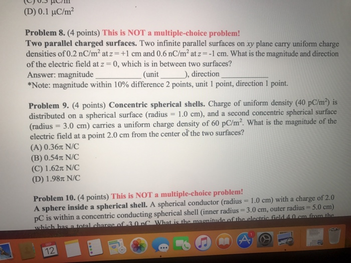 Solved Two parallel charged surfaces. Two infinite parallel | Chegg.com