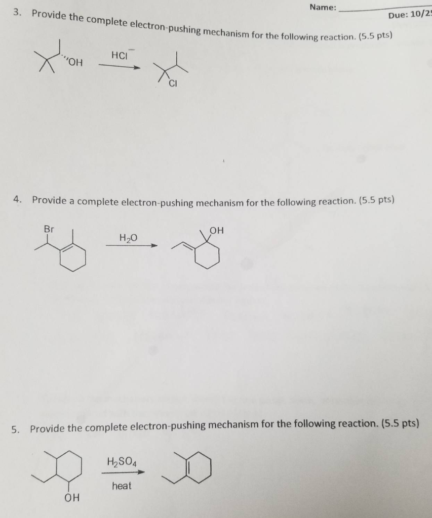 Solved Name: 3. Provide the complete electron Provide the | Chegg.com
