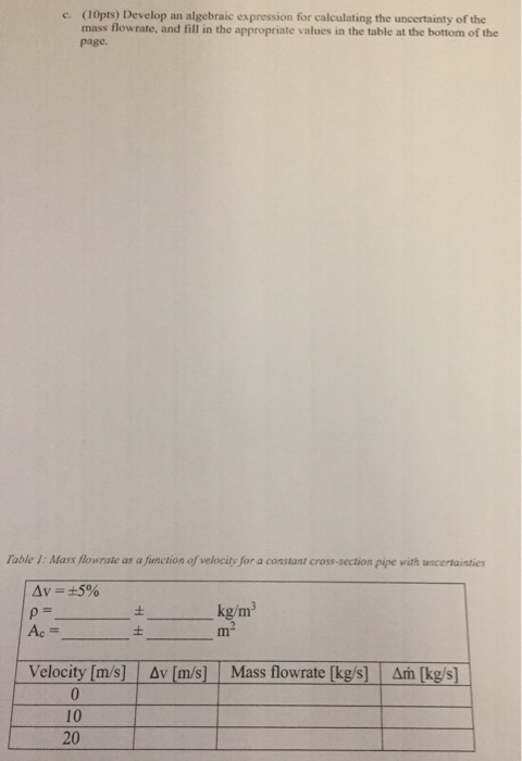 Solved You are tasked with determining the uncertainty in | Chegg.com