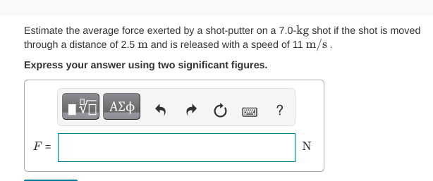 Solved Estimate the average force exerted by a shot-putter | Chegg.com