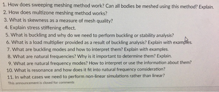 Solved 1. How does sweeping meshing method work? Can all | Chegg.com