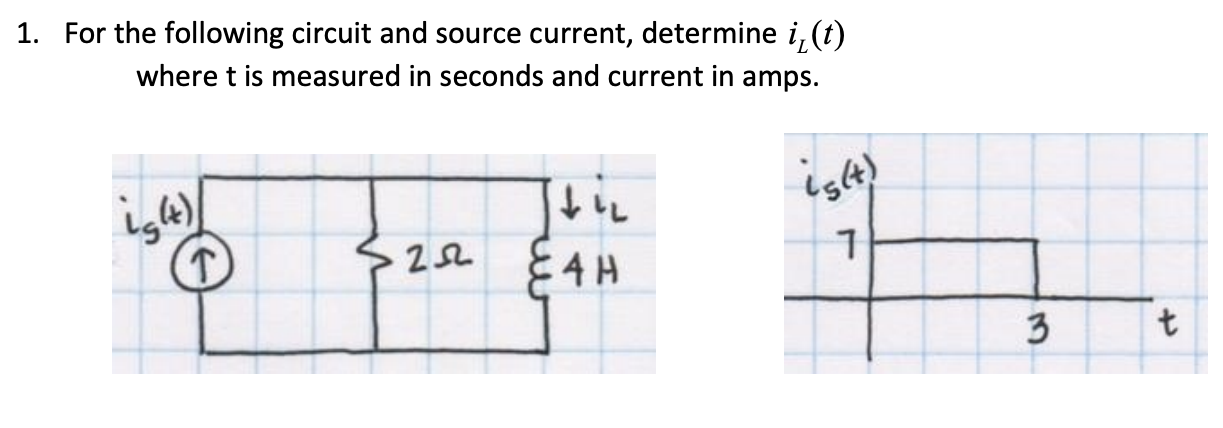Solved 1. For the following circuit and source current, | Chegg.com