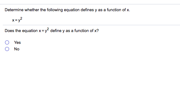 Solved Does the following equation define y as a function of | Chegg.com