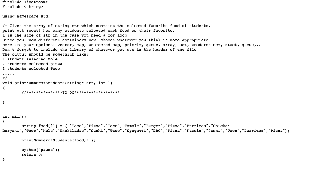 Solved include include Using Namespace Std Given The Chegg