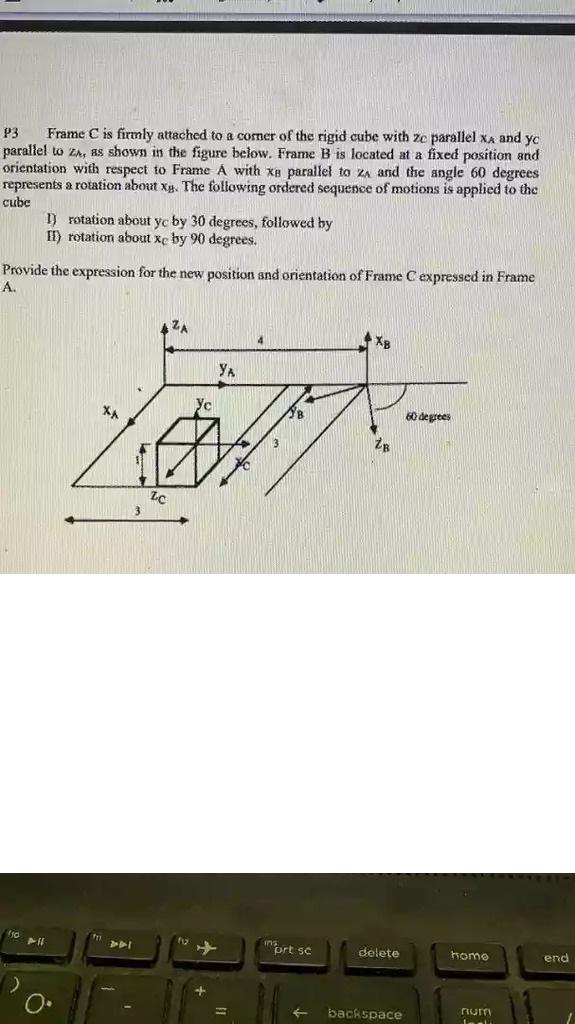 P3 Frame C is firmly attached to a comer of the rigid | Chegg.com