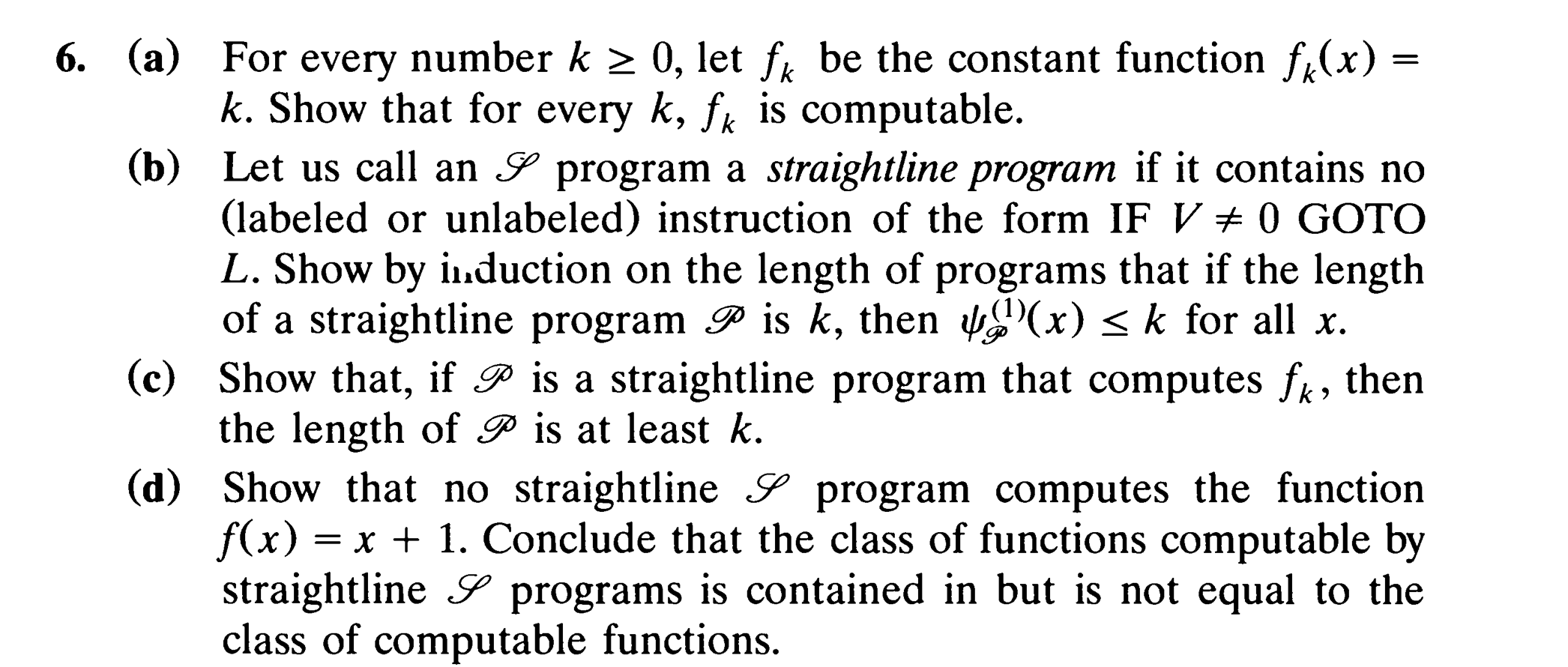 Solved 6. (a) For every number k≥0, let fk be the constant | Chegg.com