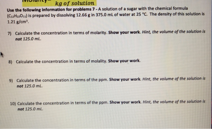 Solved olaITYIkg of solution Use the following information | Chegg.com