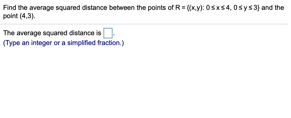 Solved Find the average squared distance between the points | Chegg.com