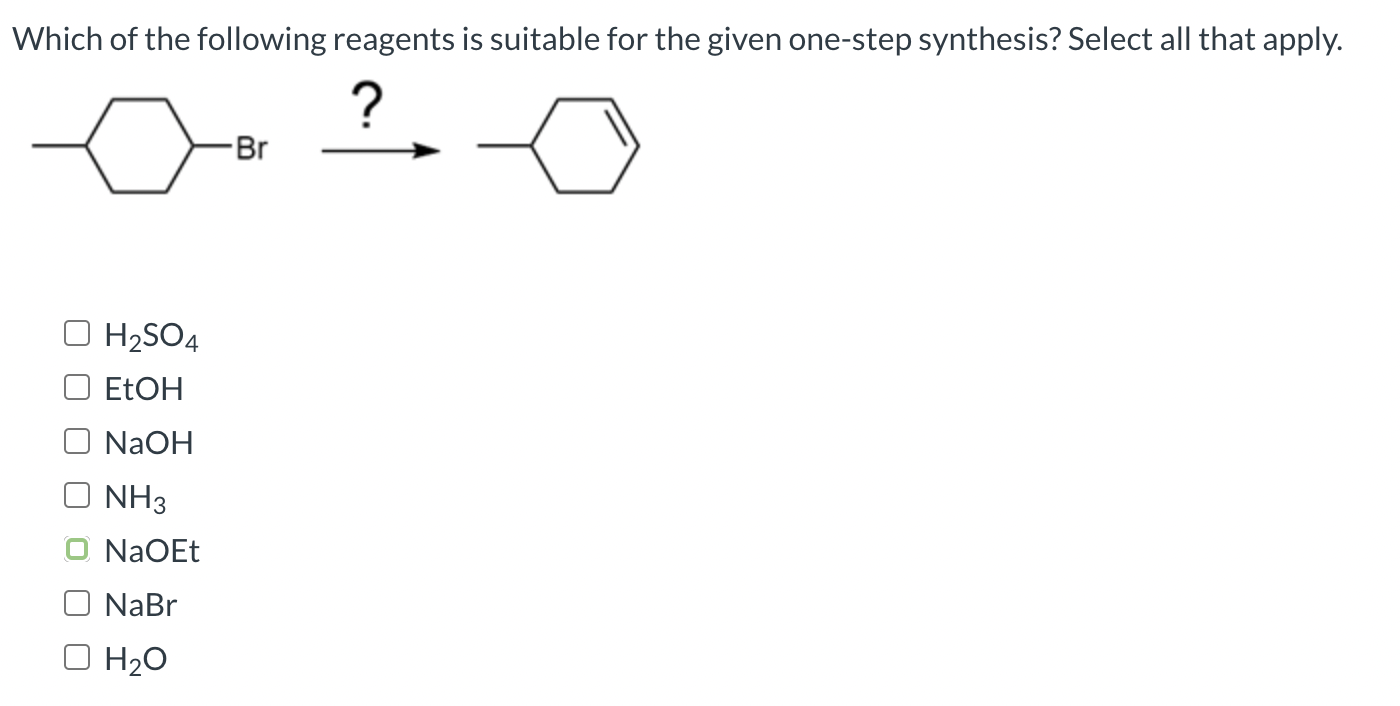 Solved Which of the following reagents is suitable for the | Chegg.com