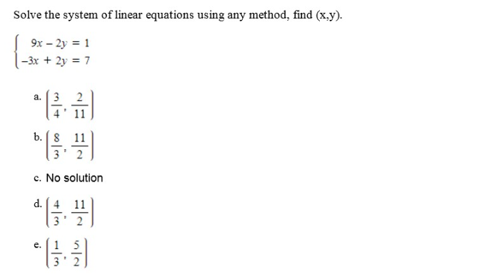 Solved Solve the system of linear equations using any | Chegg.com