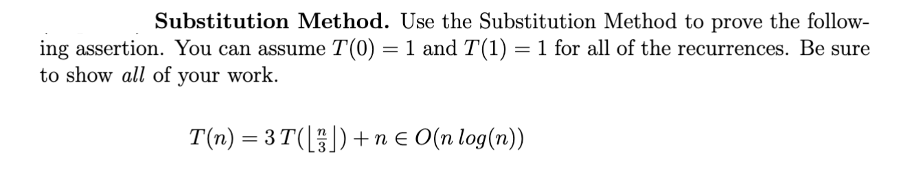 Solved Substitution Method. Use the Substitution Method to | Chegg.com