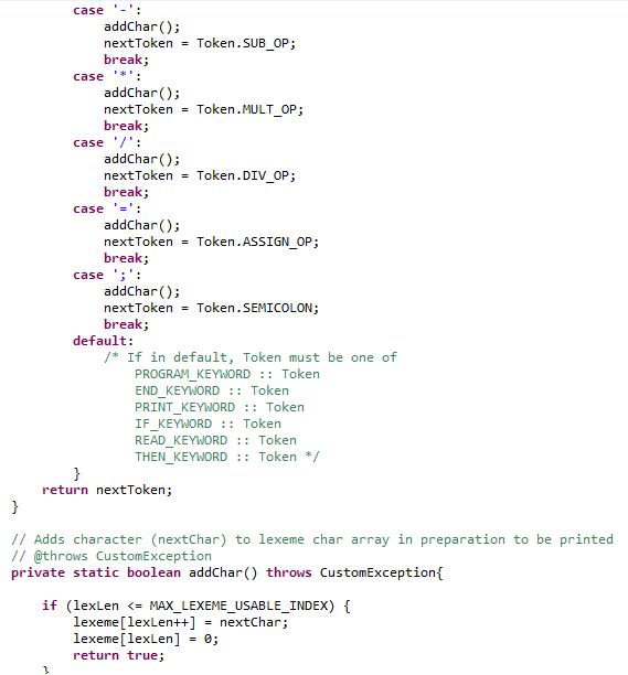 Solved The program below is a lexical analyzer. Keep the | Chegg.com