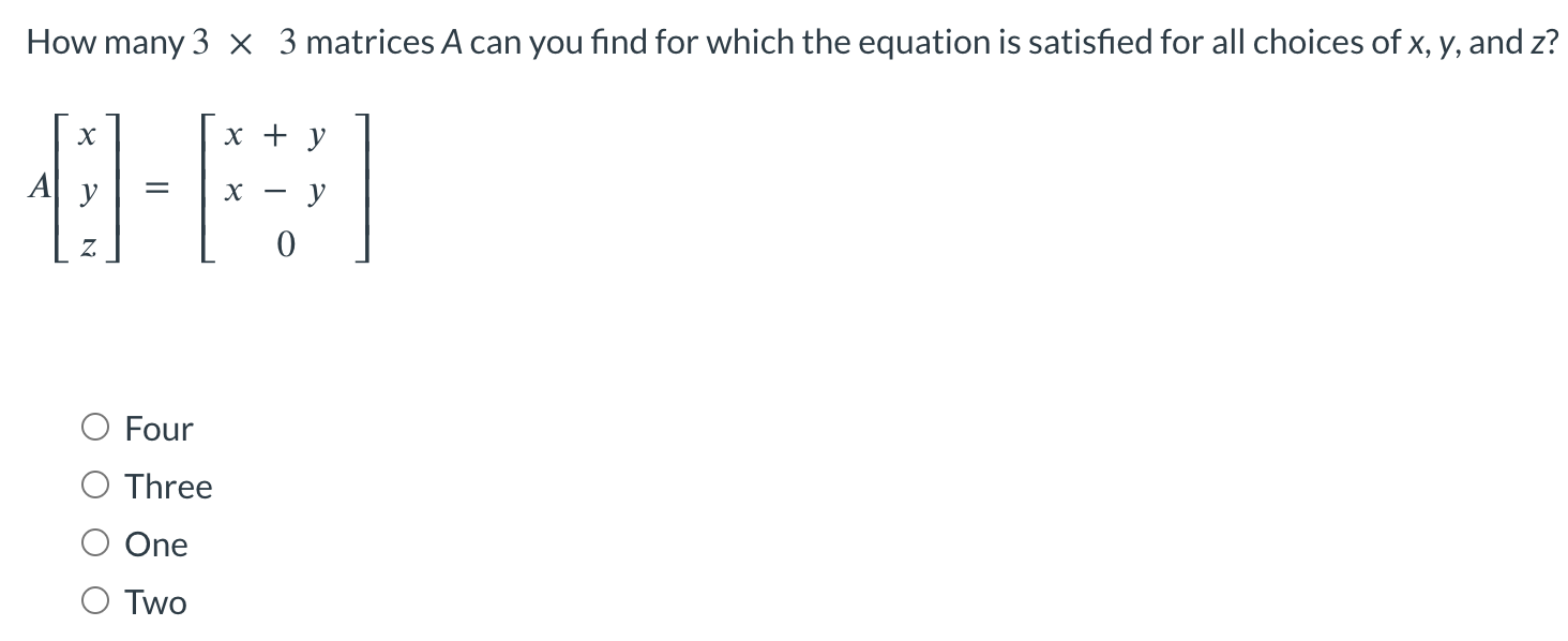 Solved How many 3×3 matrices A can you find for which the | Chegg.com