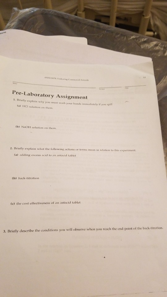 Solved Pre-Laboratory Assignment 1. Brietly explain why you | Chegg.com
