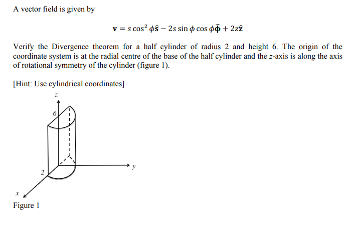 Solved A vector field is given by v=s cos os – 2s sin cos 0 | Chegg.com